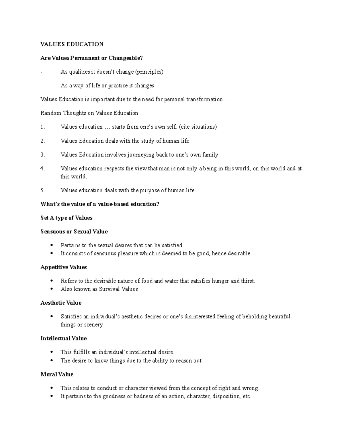 Filipino values - full lecture for chapter 1 - VALUES EDUCATION Are ...