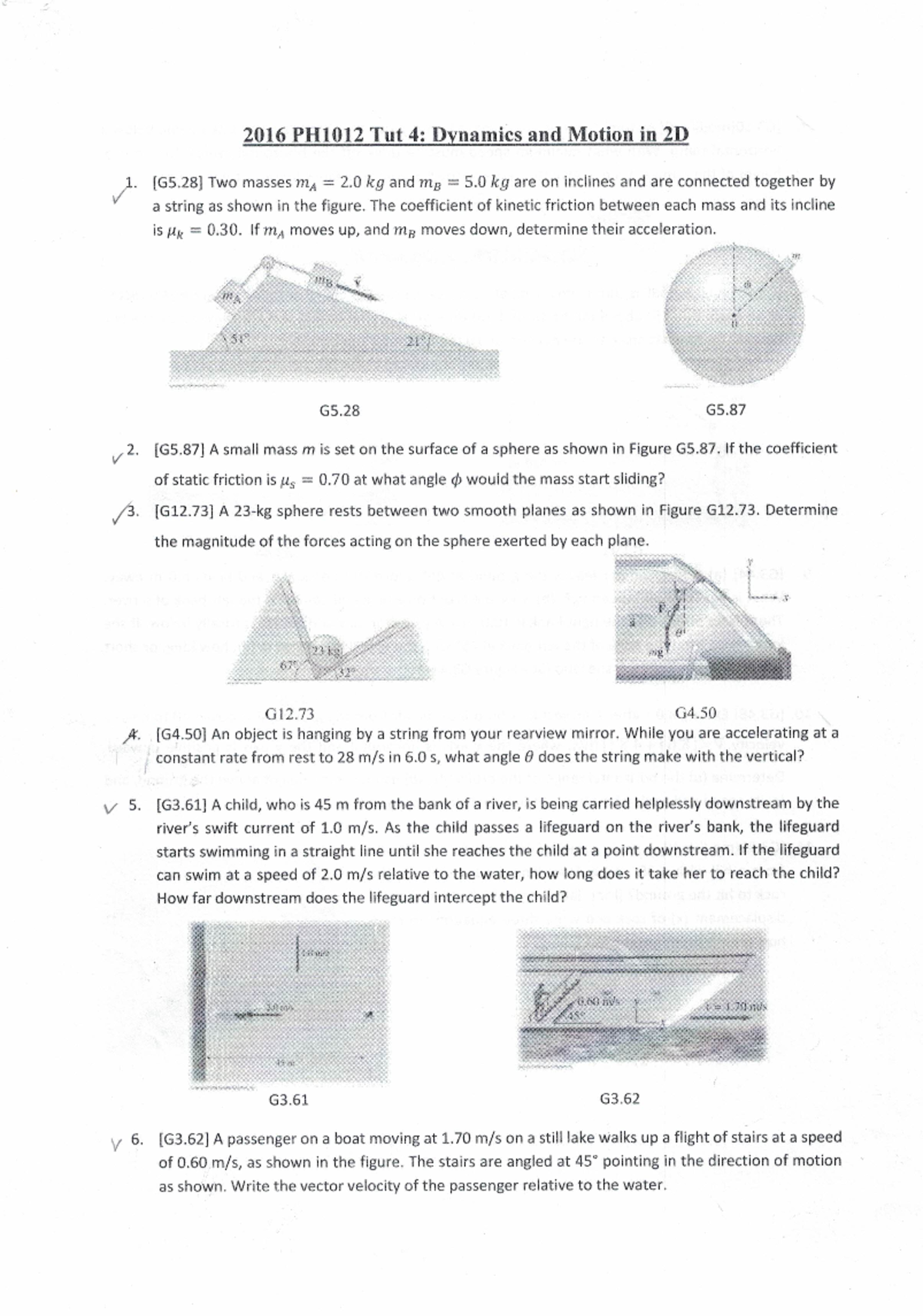 Tutorial 4 solution dynamics and motion in 2d9 - BS Civil Engineering ...