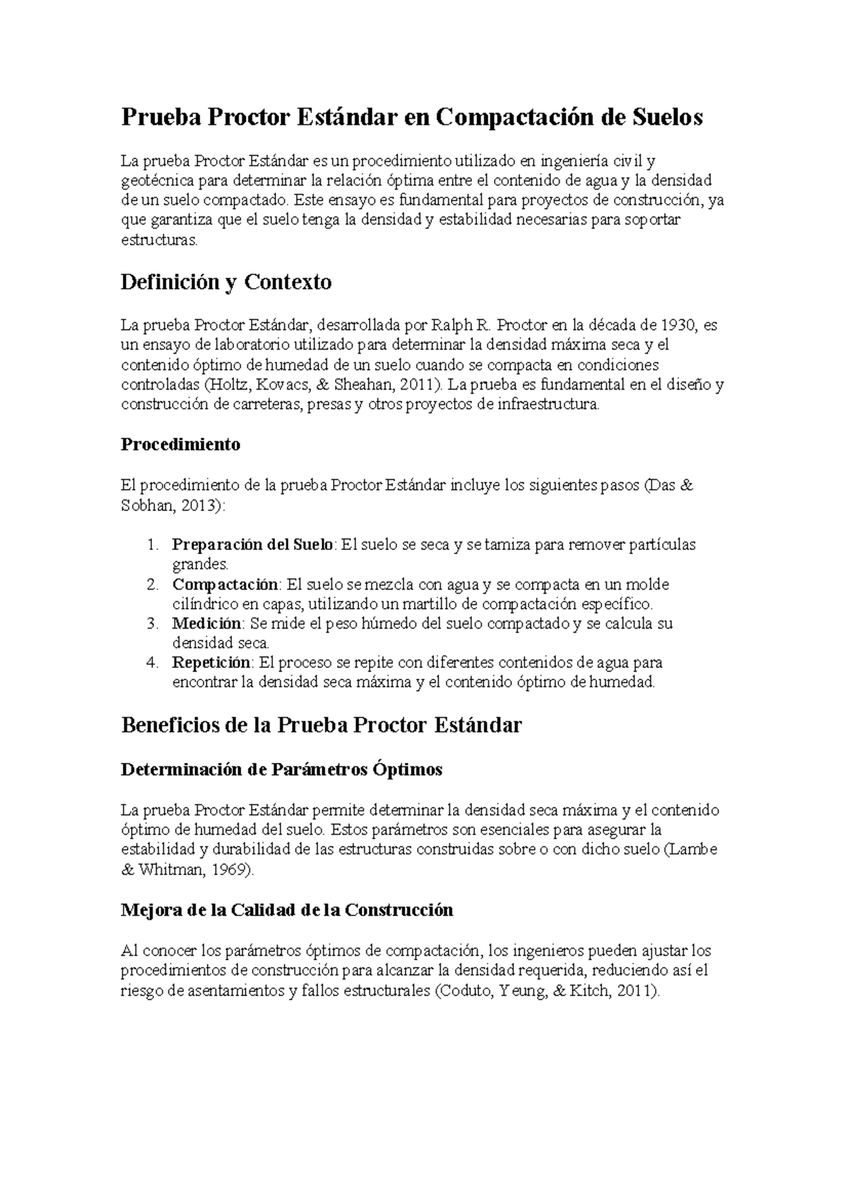 Prueba Proctor Estándar en Compactación de Suelos - Prueba Proctor ...