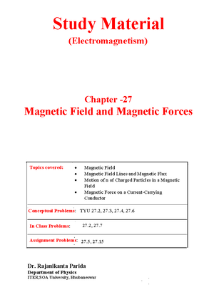 23 Electric Potential R K Parida - Chapter-23 Electric Charge And Electric Field Topics in the ...