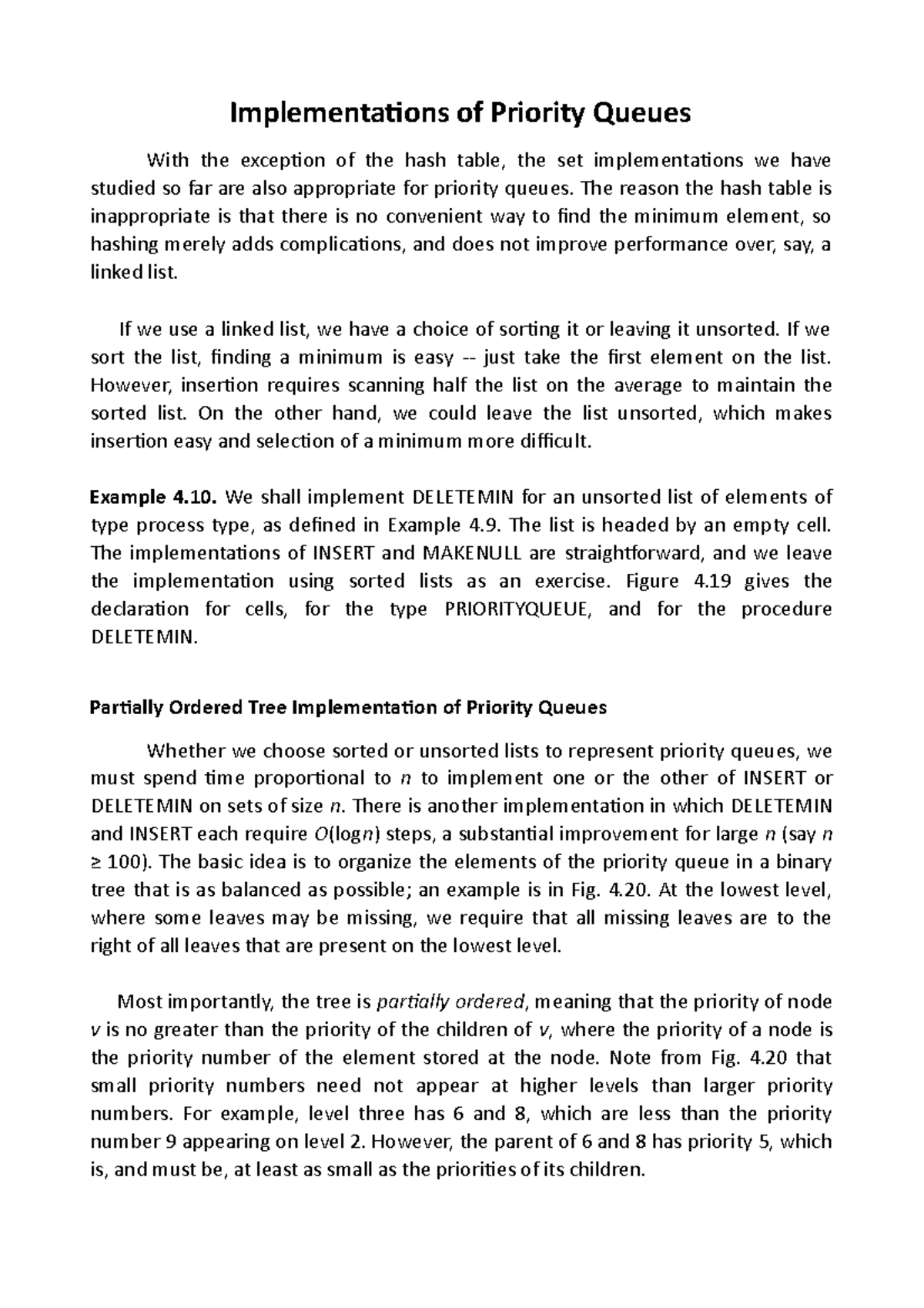 Implementations Of Priority Queues The Reason The Hash Table Is