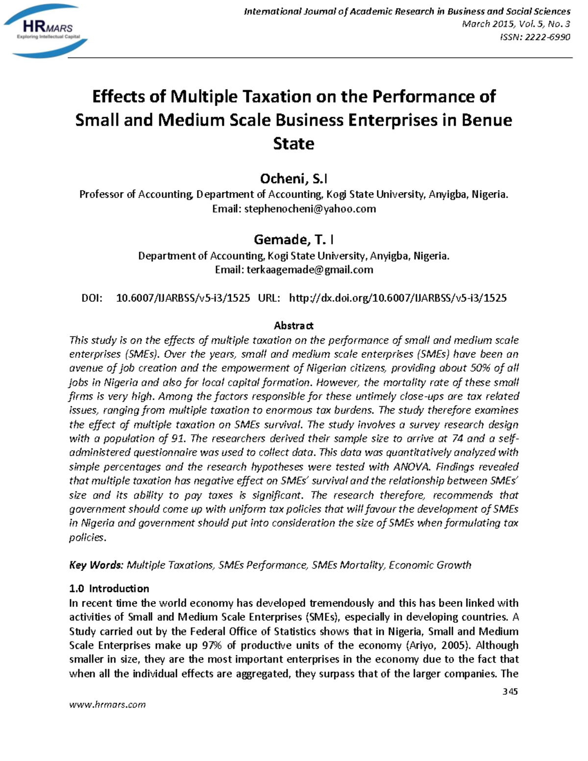 Effects of Multiple Taxation on the Performance of Small and Medium Scale Business Enterprises ...