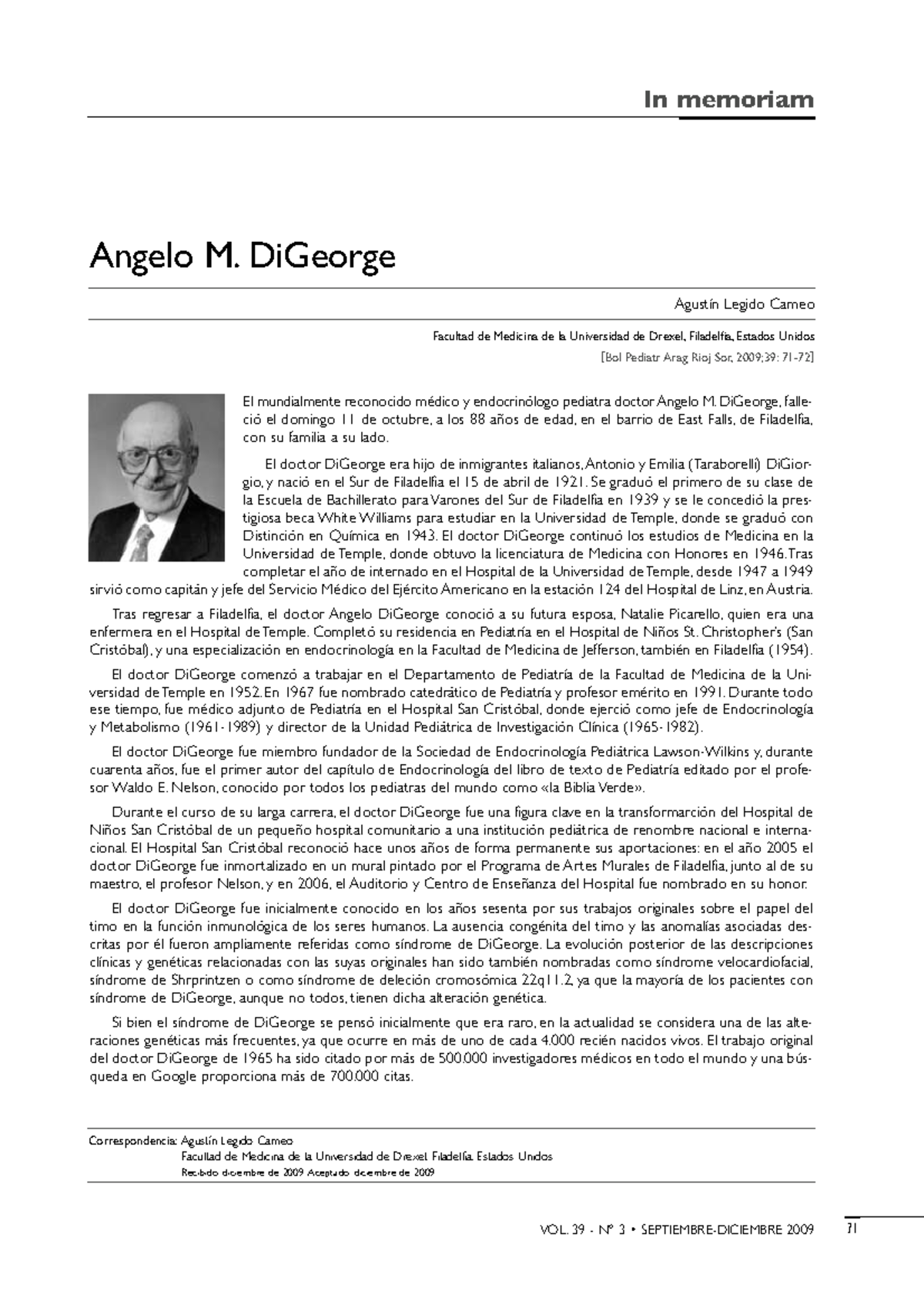 Dialnet-Angelo MDi George-7244190 - VOL. 39 - Nº 3 • SEPTIEMBRE ...
