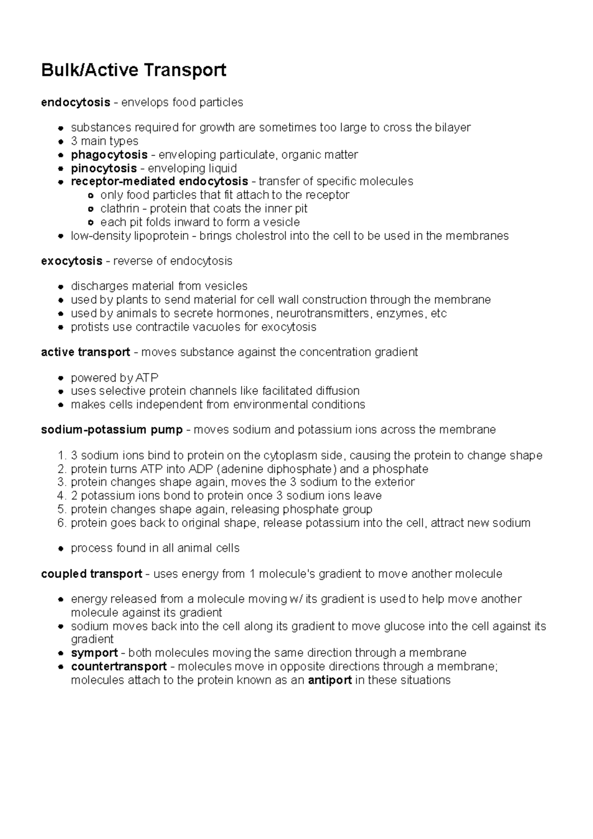 Bulk Active Transport - Bulk/Active Transport endocytosis - envelops ...