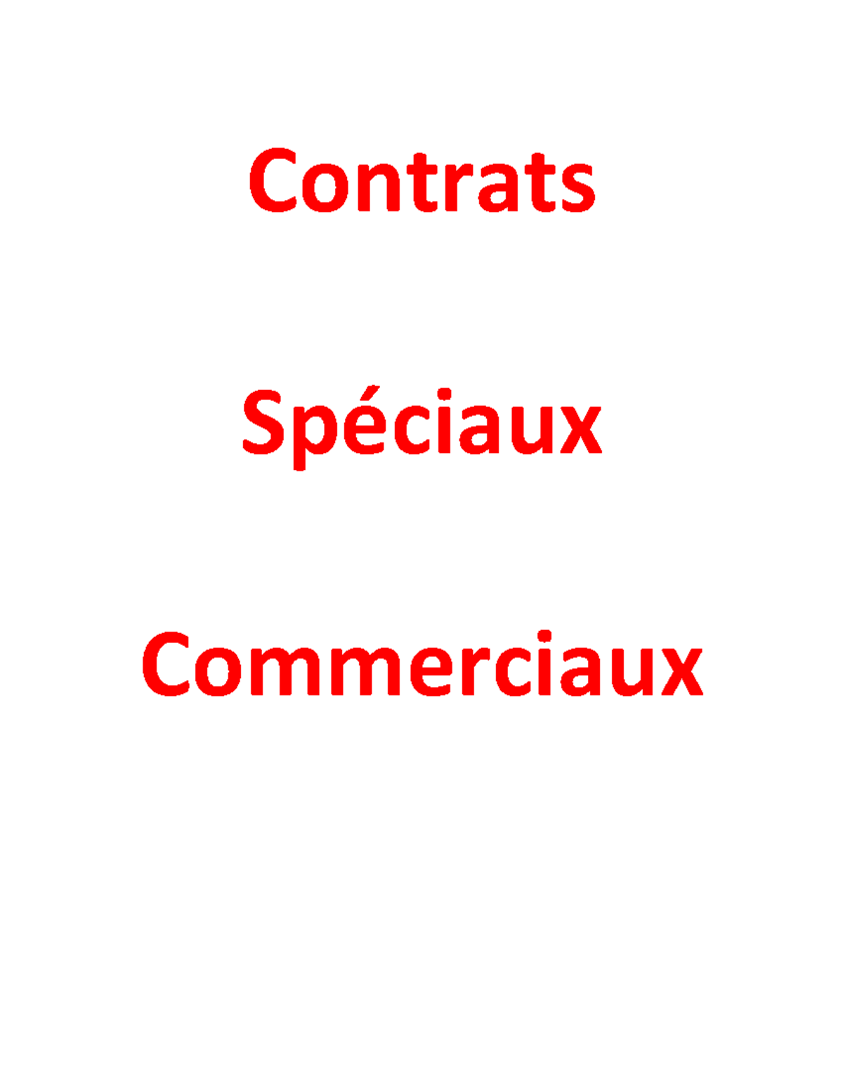 Contrats spéciaux commerciaux - Contrats Spéciaux Commerciaux ...