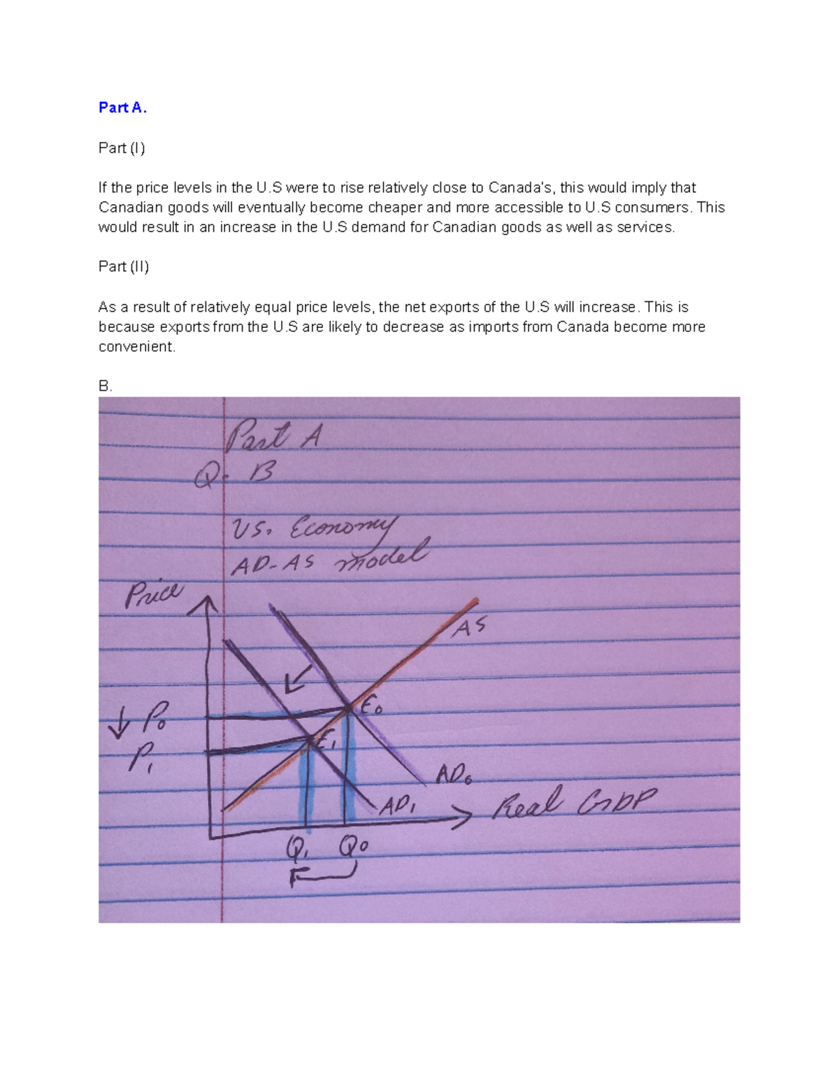 06 - 06.07 paperwork - Part A. Part (I) If the price levels in the U ...