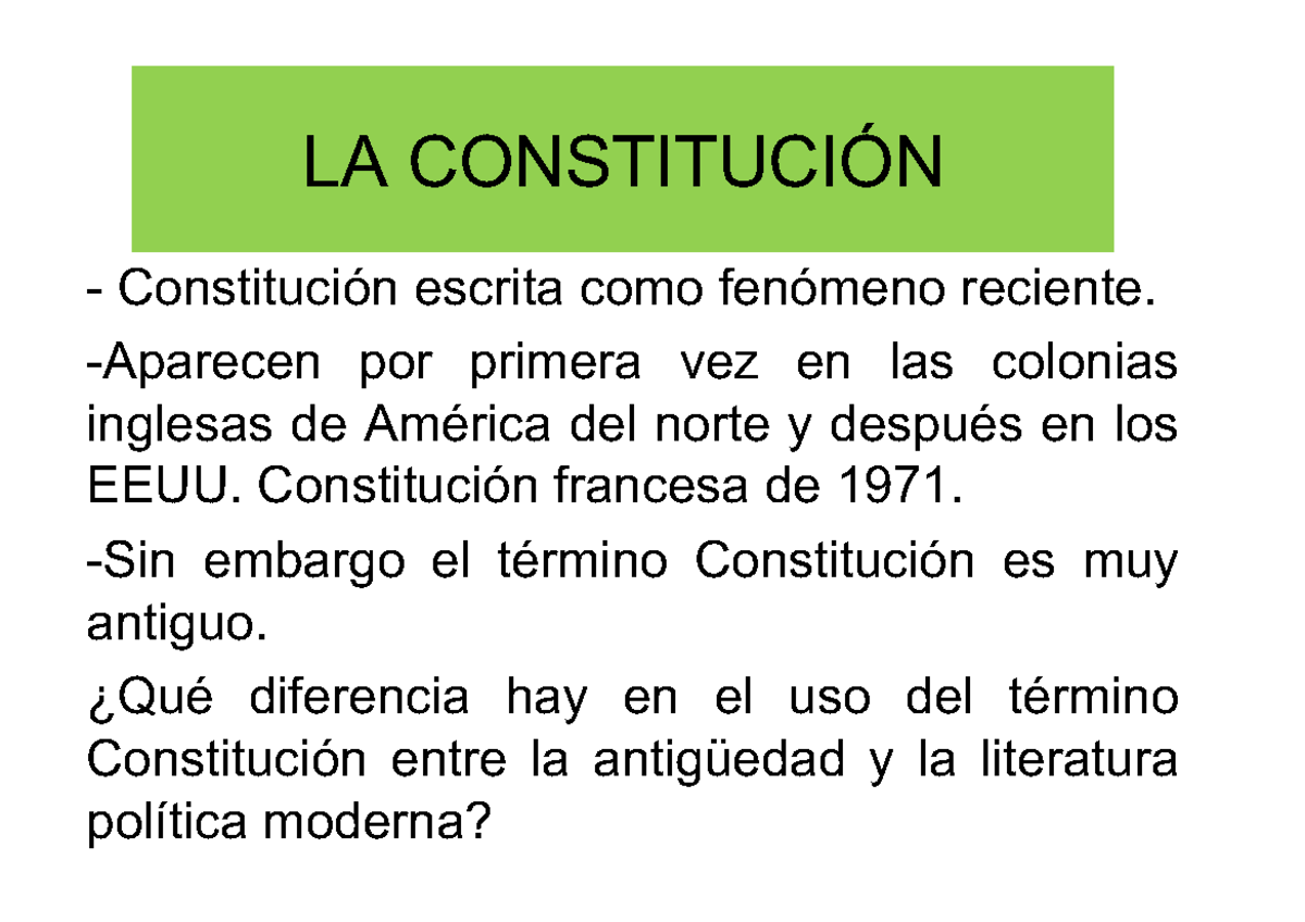 Fuentes 2 - cdcdc - LA CONSTITUCIÓN - Constitución escrita como ...
