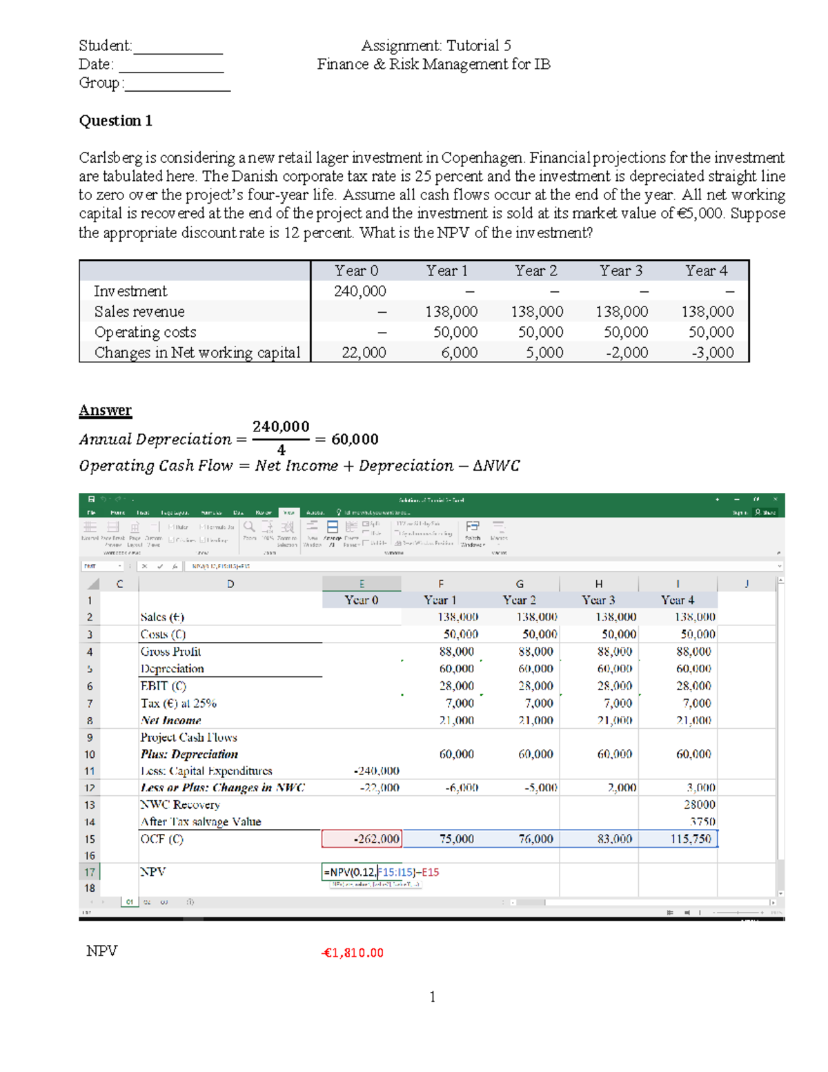 Tutorial 5 Answers - Warning: TT: undefined function: 32 Student:___________ Assignment ...