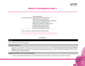 Actividad 3. Proyecto Integrador etapa 1 - ACTIVIDAD PROYECTO INTEGRADOR ETAPA 1 Fecha ...