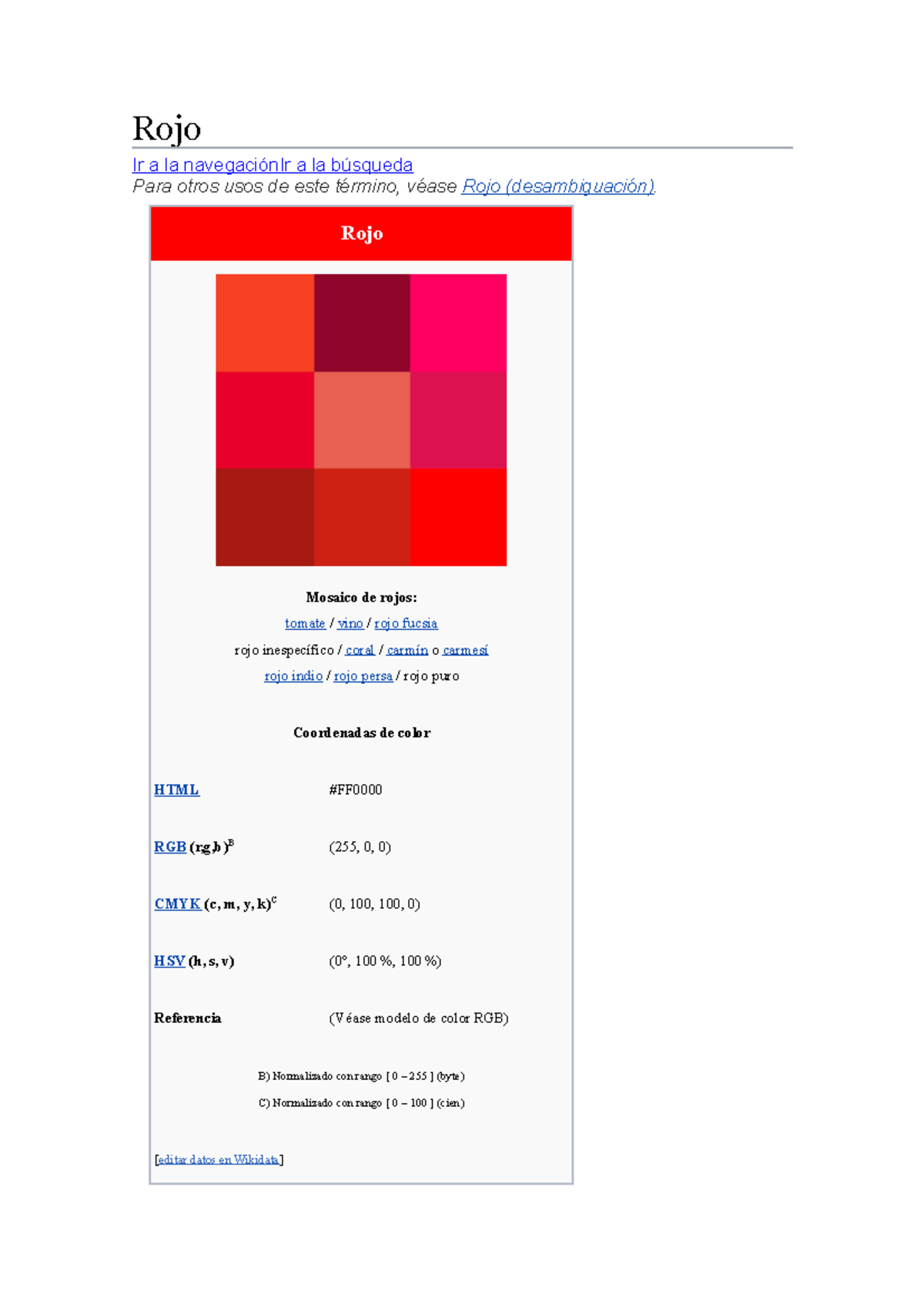 Rojo1 - .... - Rojo Ir a la navegación Ir a la búsqueda Para otros usos ...