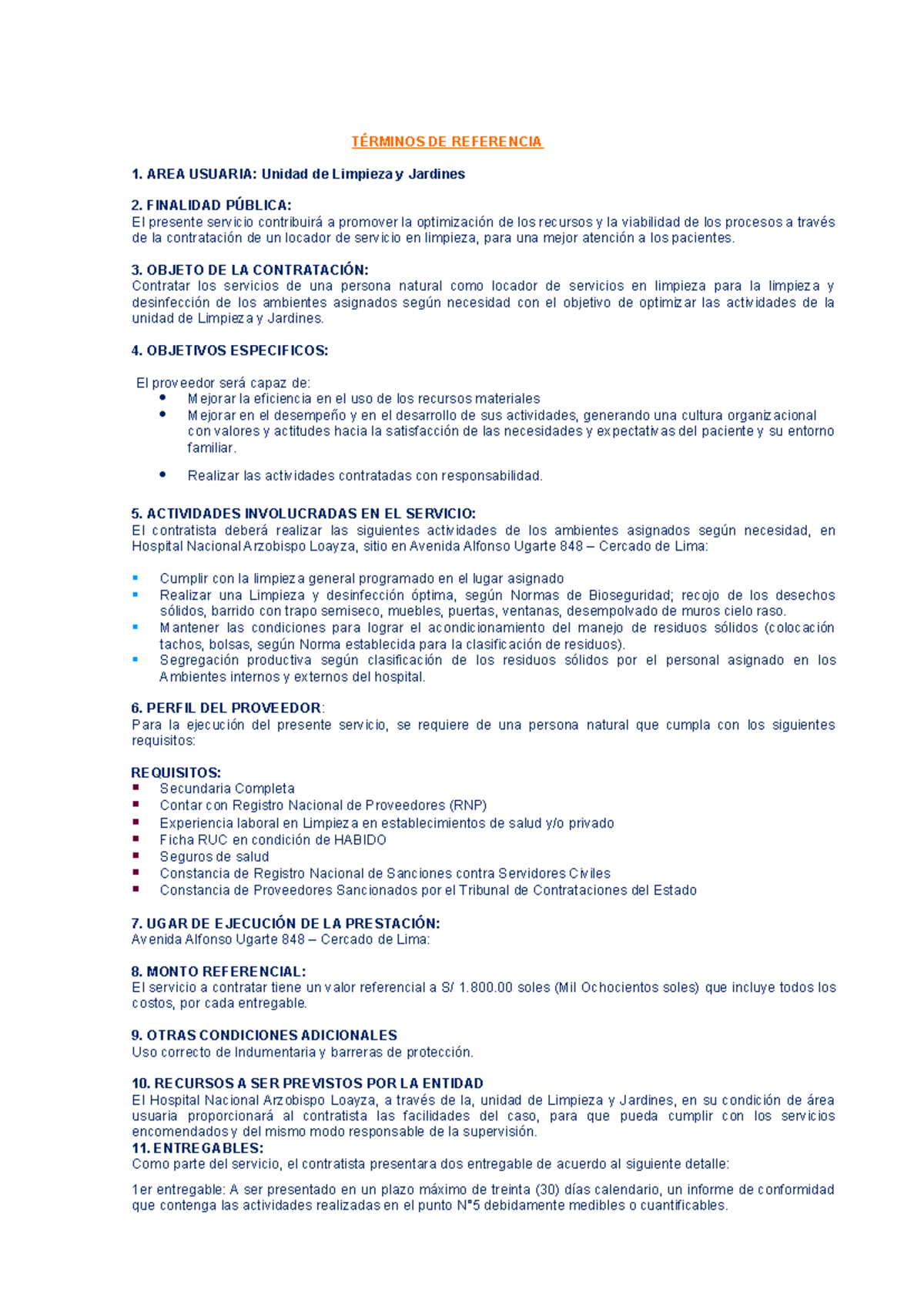 (97 Locadores)TDR Limpieza dos entregables - TÉRMINOS DE REFERENCIA 1 ...