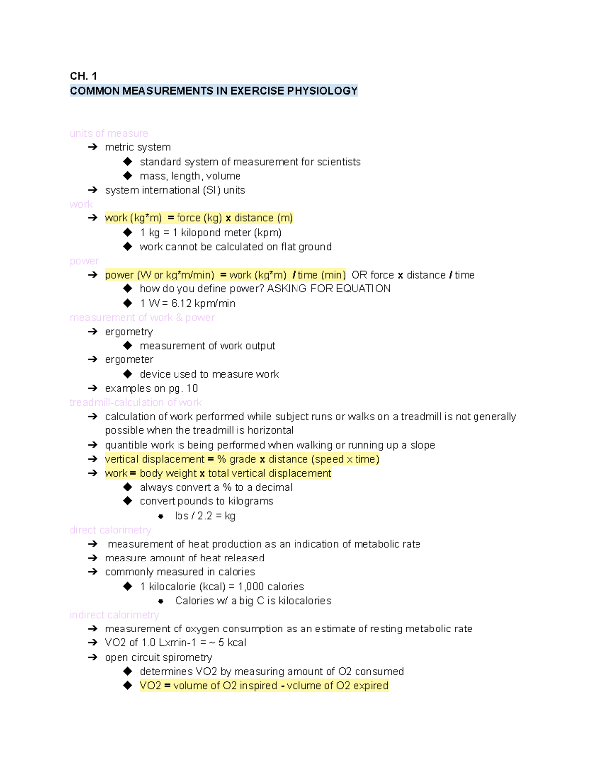 Common measurements in exercise physiology - CH. 1 - Deprecated API ...