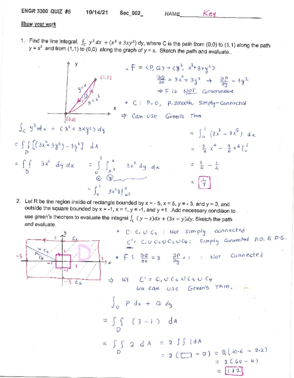 Q5A - Quiz 5 for ENGR 3300 - ENGR 3300 QUIZ Sec_002_ NAME Key. Show ...