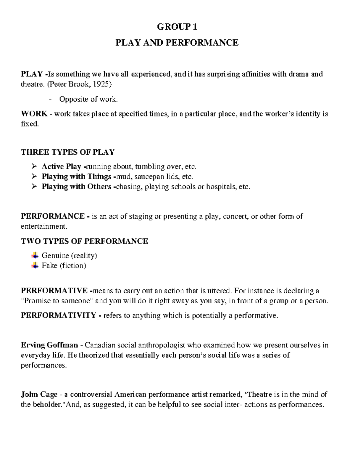 Lesson-1-3 - Speech and Theater Arts - GROUP 1 PLAY AND PERFORMANCE ...
