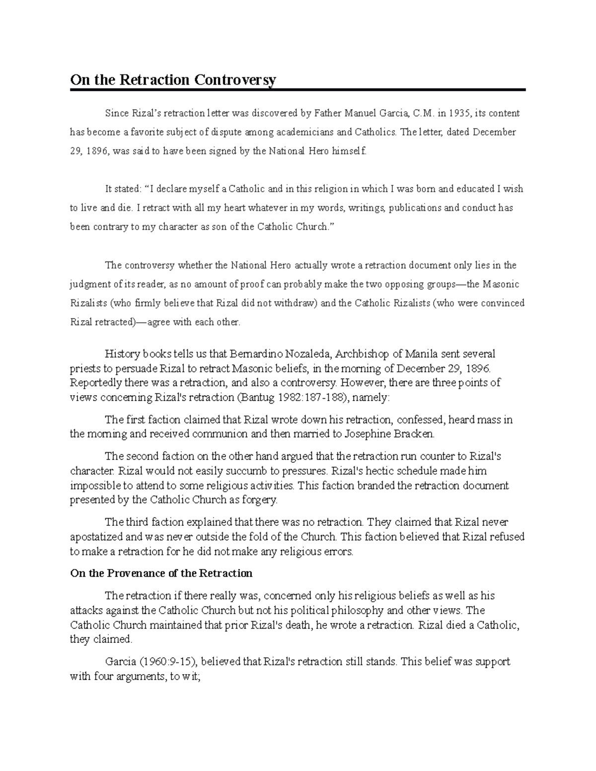 On the Retraction Controversy - in 1935, its content has become a ...