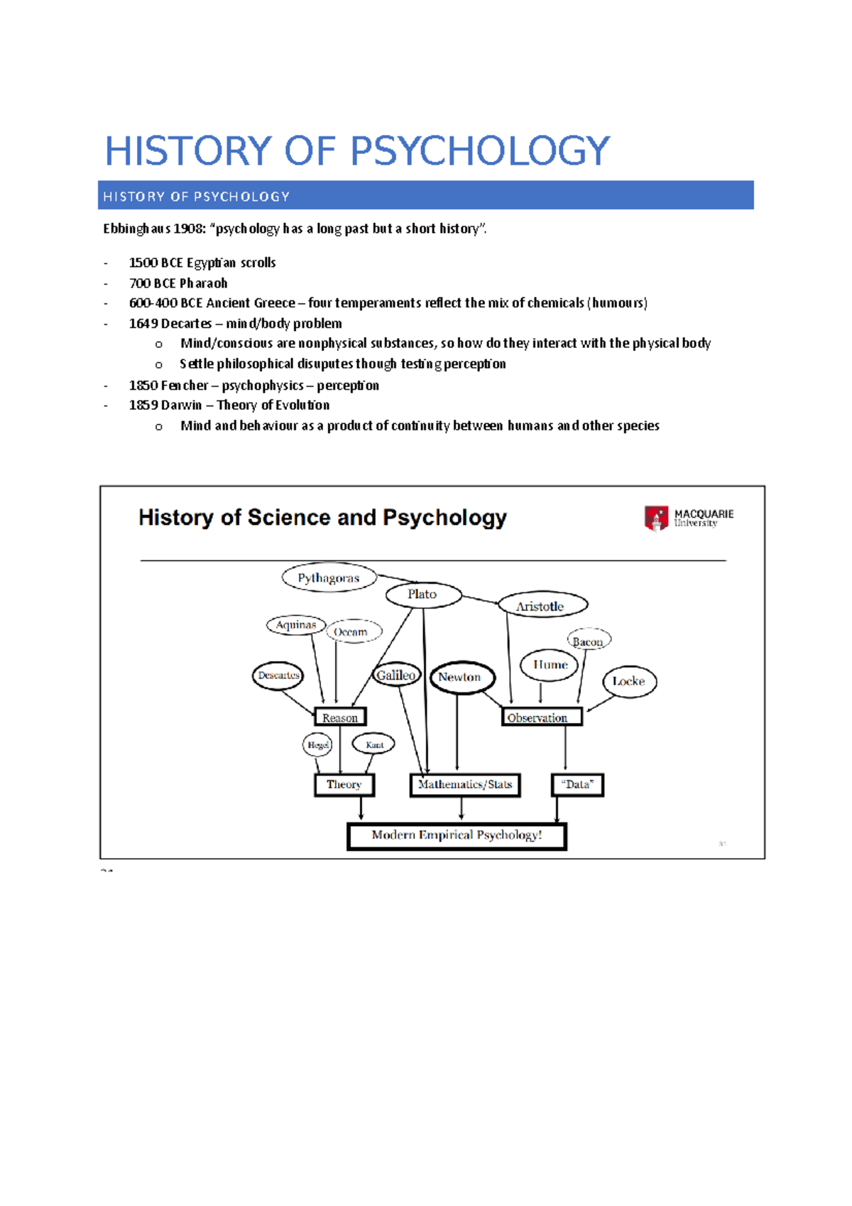 History of Psychology - HISTORY OF PSYCHOLOGY HISTORY OF PSYCHOLOGY ...