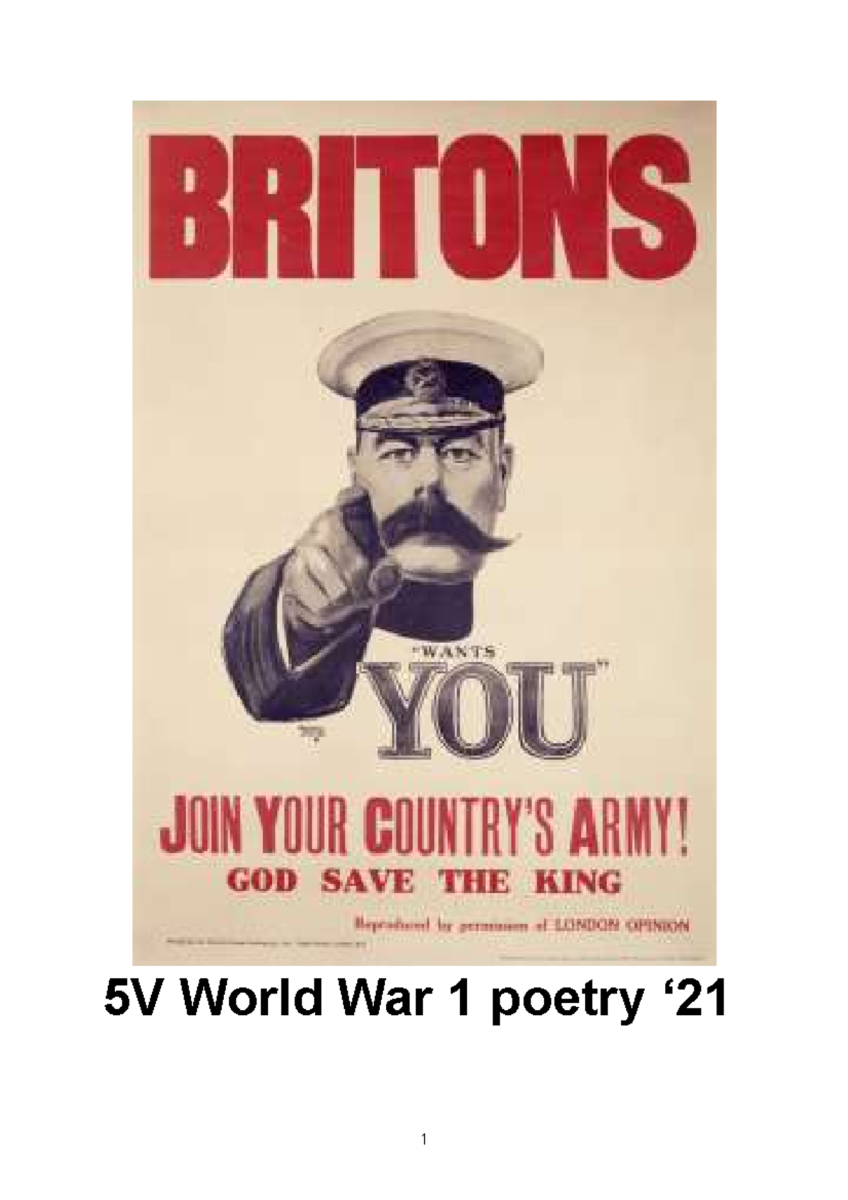 5V World War 1 poetry 20-21 - 5V World War 1 poetry ‘ Introduction ...