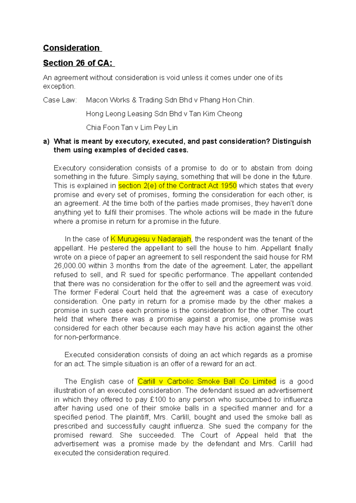 Consideration - A work done by me personally. There may be incorrect ...