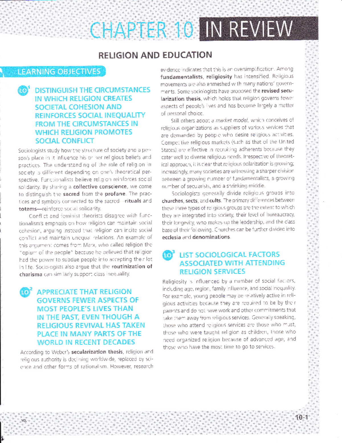 Chapter 10 - Review - CHAPTHR I O RELIGION AND tr DrsrtNGUrsH THE cIRcUMSTANCES - !N WhI$CI ...