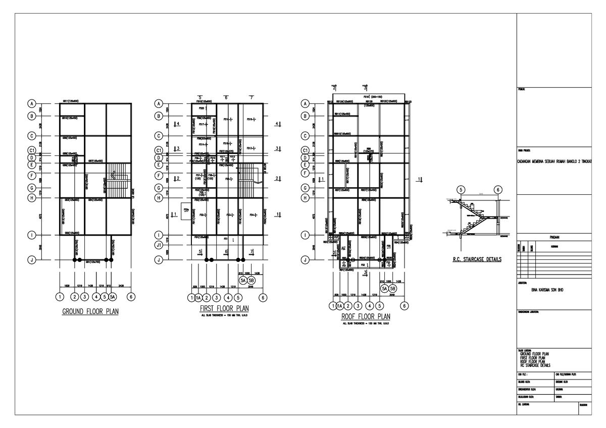 Final structural drawing - (edit roof & beam)-Model - Civil Engineering ...