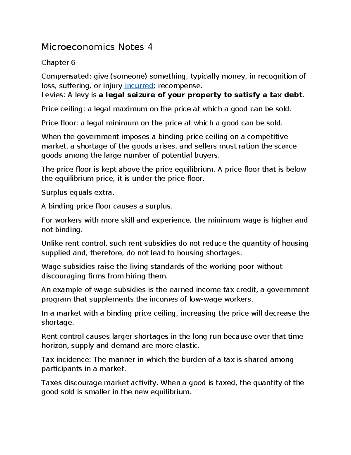 Microeconomics Notes from SNHU (Southern New Hampshire University) for ...