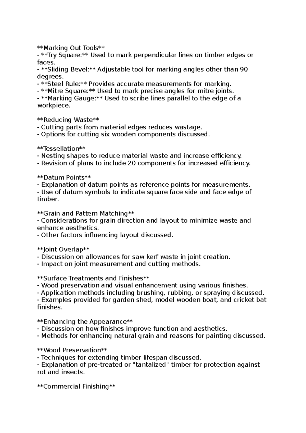 DT - essaqy - Marking Out Tools Try Square: Used to mark perpendicular ...