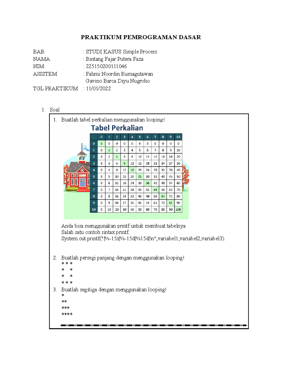 Praktikum 9 - PRAKTIKUM PEMROGRAMAN DASAR BAB : STUDI KASUS Simple ...