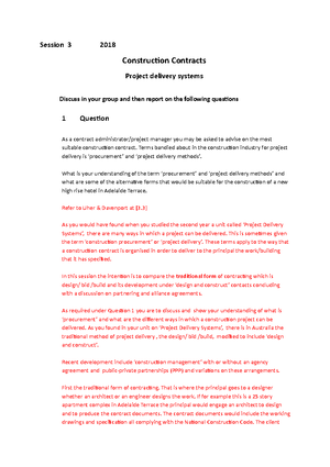 Contract Admin Case study A1 - EVENT 1 AS2124 Design-Bid-Build Contract ...