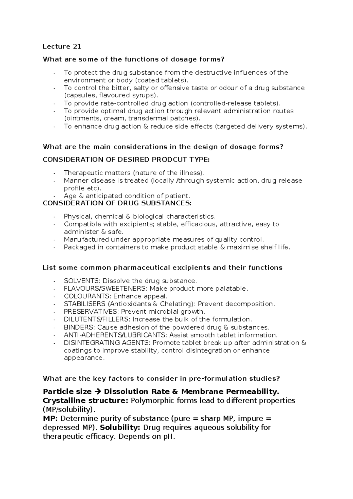 Week 11 lectorial material - Lecture 21 What are some of the functions ...