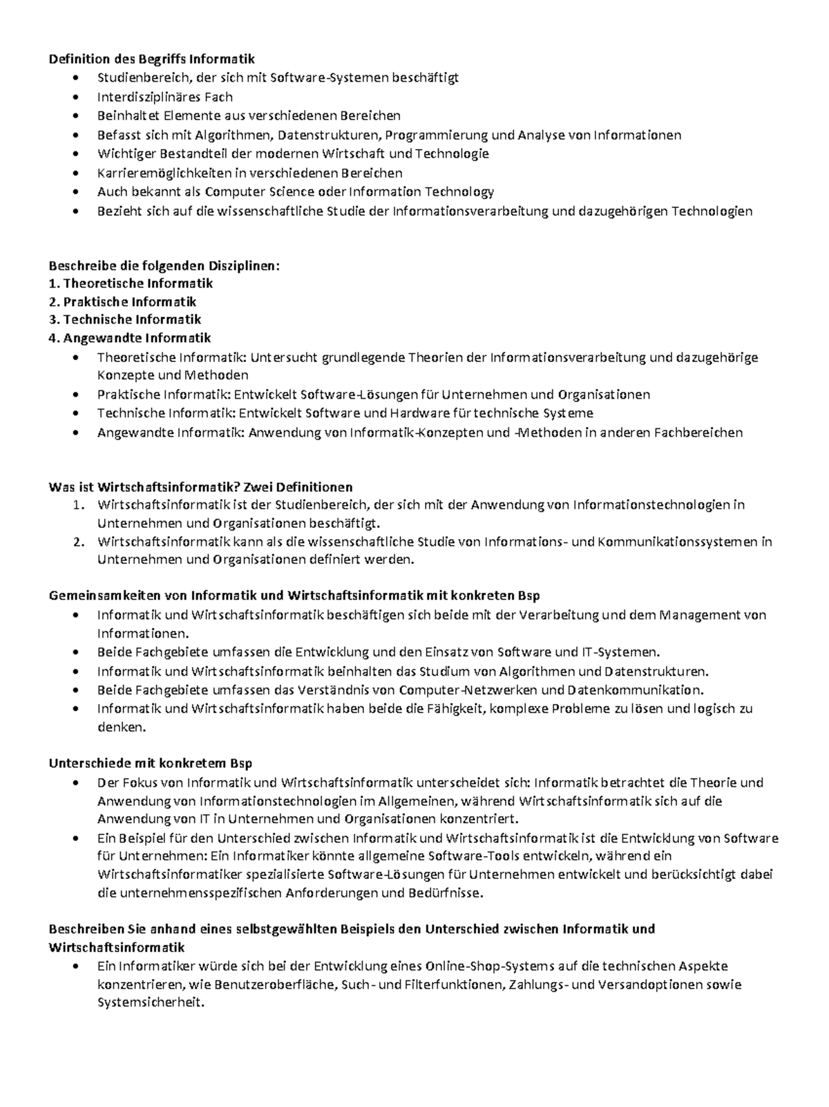 Stichpunkten inhalt - wifo - Definition des Begriffs Informatik ...