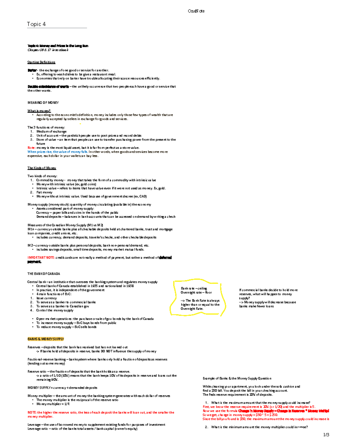 ECON 203 topic 4 lecture notes - 4/25/22, 4:01 PM OneNote - Studocu