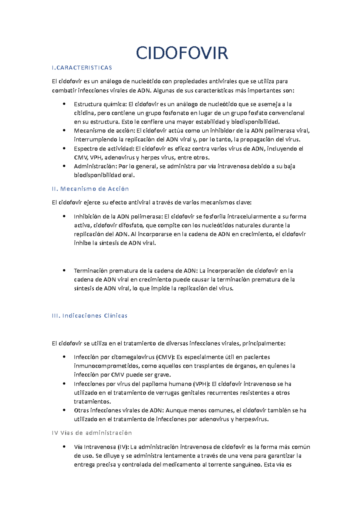 Cidofovir - CIDOFOVIR I El cidofovir es un análogo de nucleótido con ...