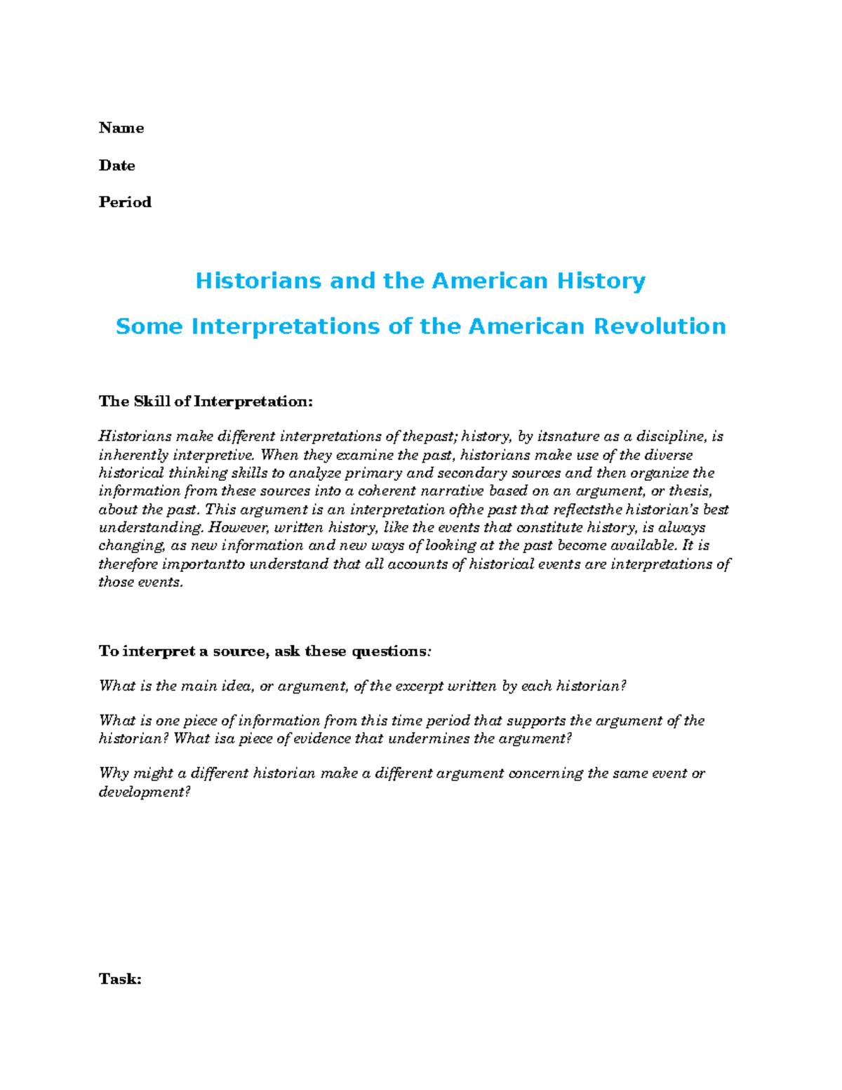 survey of- american -history-Historians+and+the+American+Revolution ...
