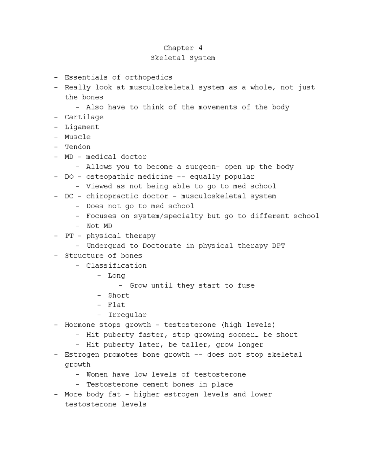 Chapter 4 Medical Language - Chapter 4 Skeletal System Essentials of ...