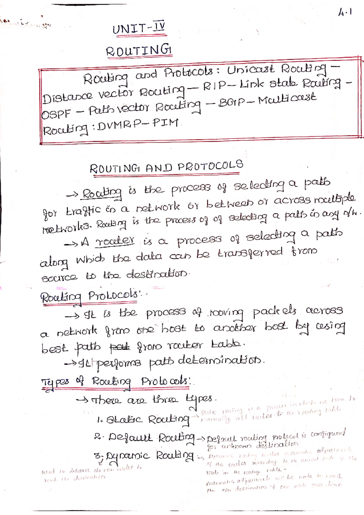 Unit 4-1 - Unit 4 - 4 ROUTING Routing and Protocols: Unicast state Routing OSPF Path vector ...