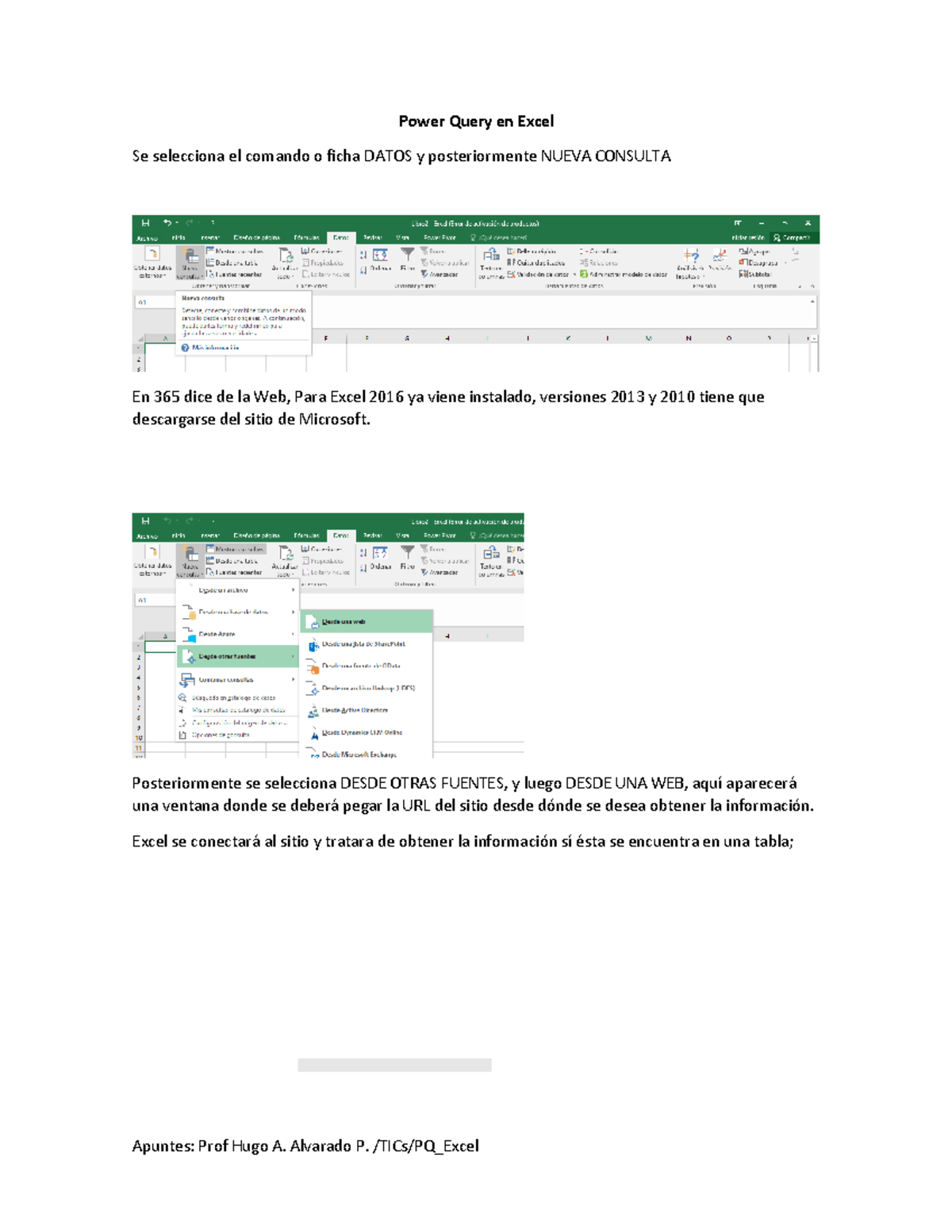 Power Query quick reference guide - Power Query en Excel Se selecciona ...