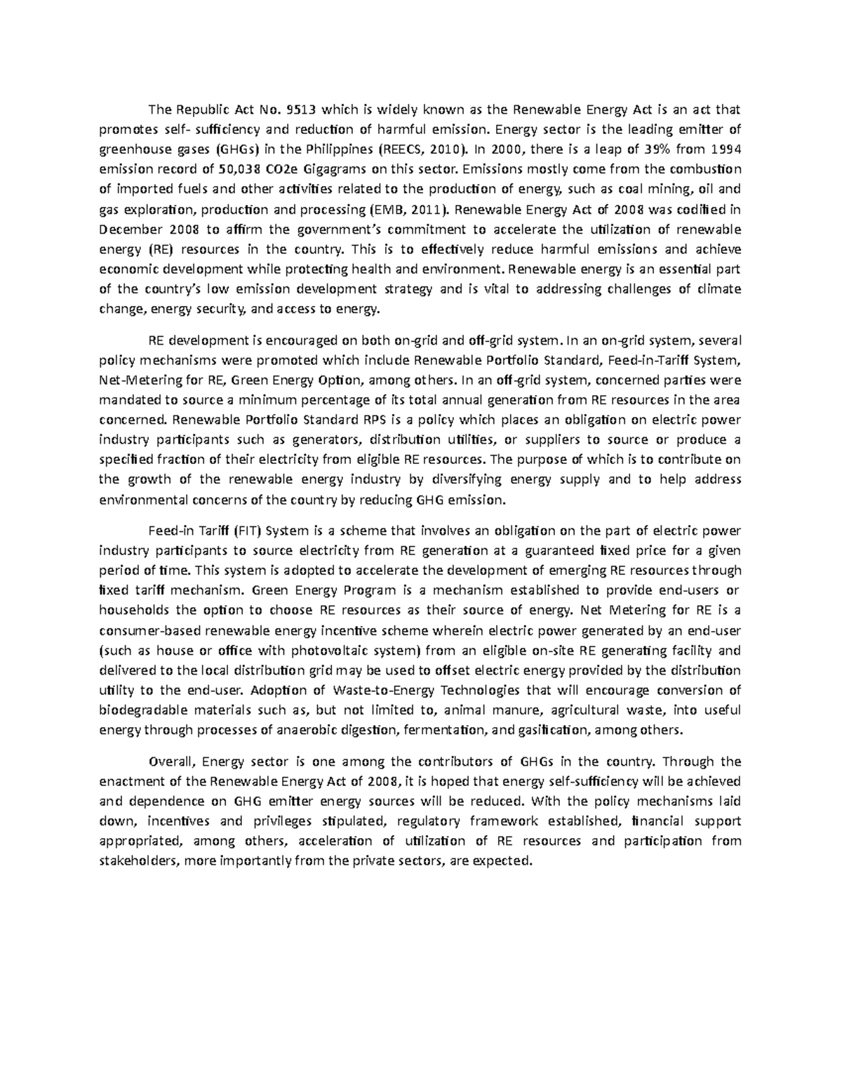 Republic Act No. 9513 - The Republic Act No. 9513 which is widely known ...