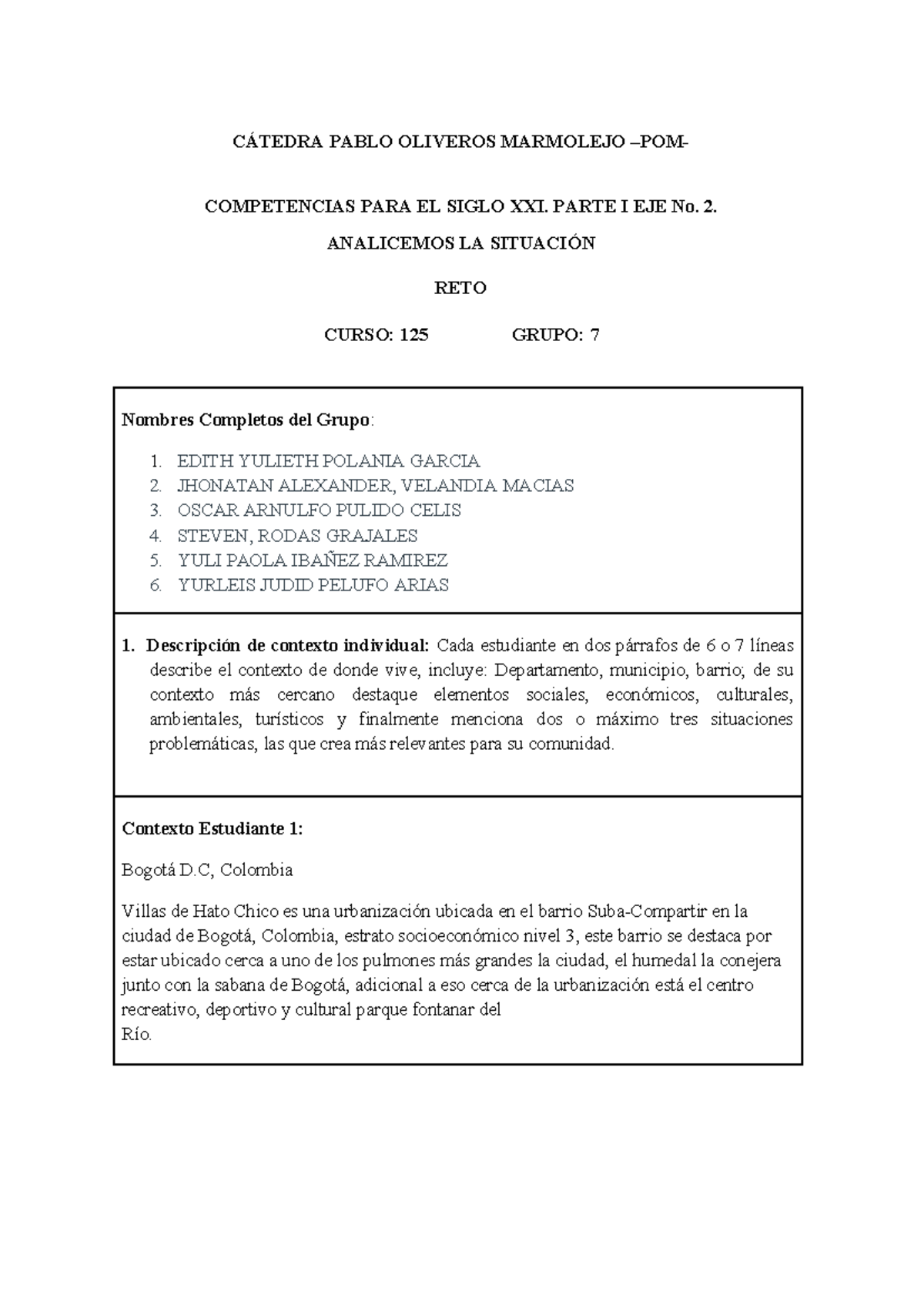 Actividad Evaluativa #3. Cátedra POM 125 Yurleis Judid Pelufo - CÁTEDRA ...