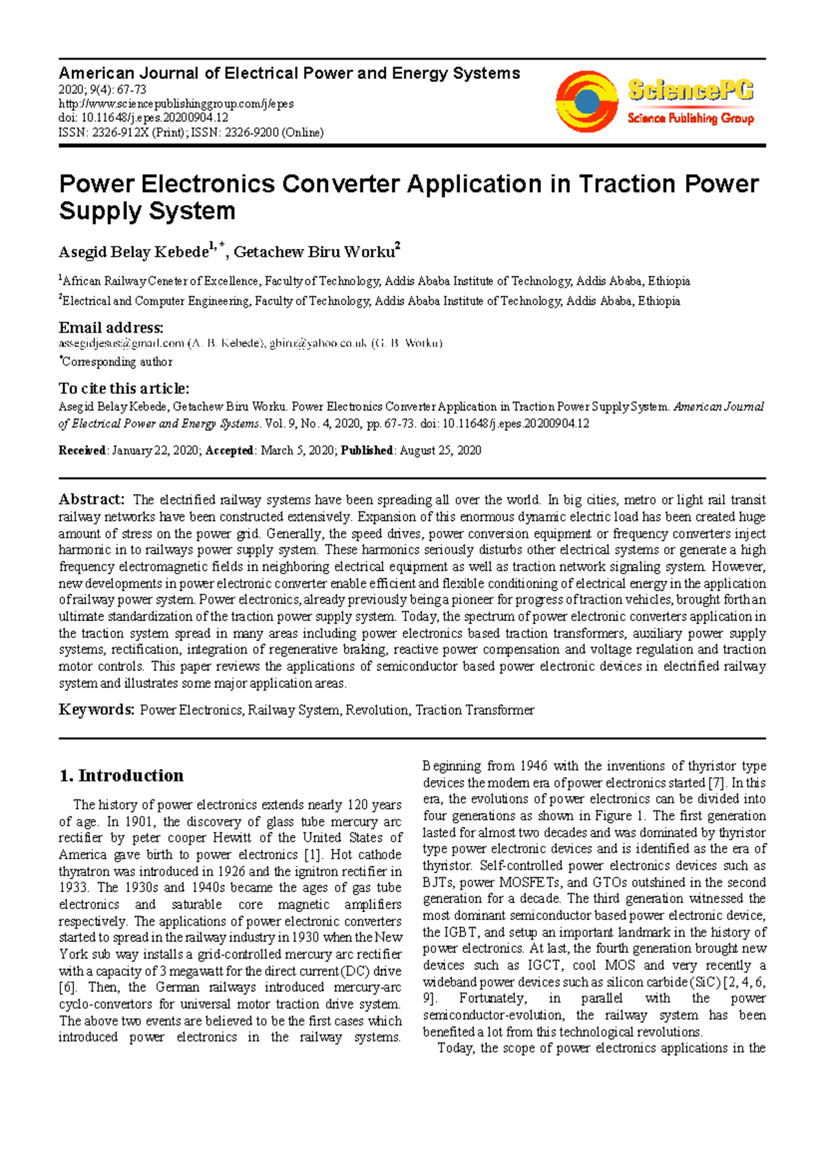Power Electronics Converter Application in Traction Power Supply System ...