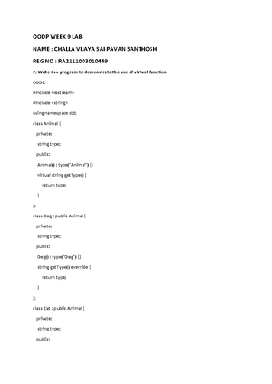 OOD Lab1 - dont belive in this PDF - 1 Lab 1. Input and Output Operations 1 Aim: To perform ...