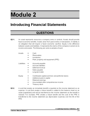 Module 3 Solution Manual - MODULE 3 Transactions, Adjustments, and Financial Statements ...
