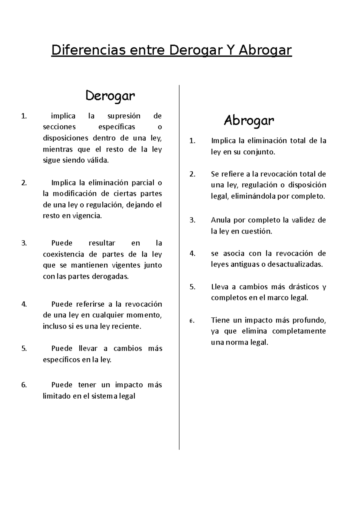 Diferencias entre Derogar Y Abrogar - Diferencias entre Derogar Y ...