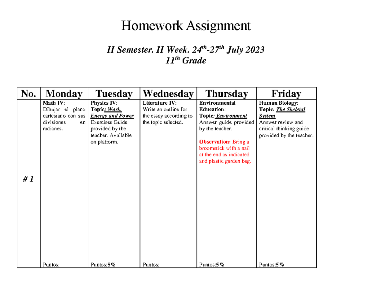 HW2. II semmester.2023 - Homework Assignment II Semester. II Week. 24 ...