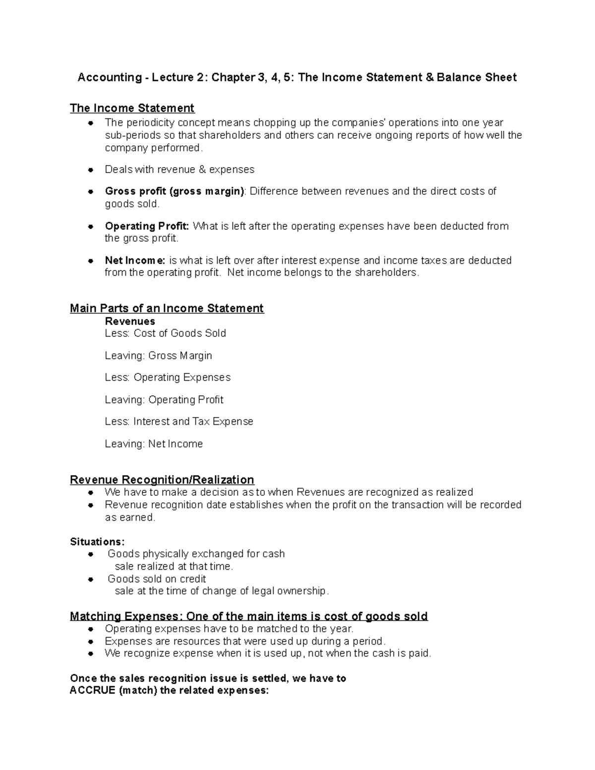 Accounting Lecture 2 Chapter 3 4 5 Accounting Lecture 2