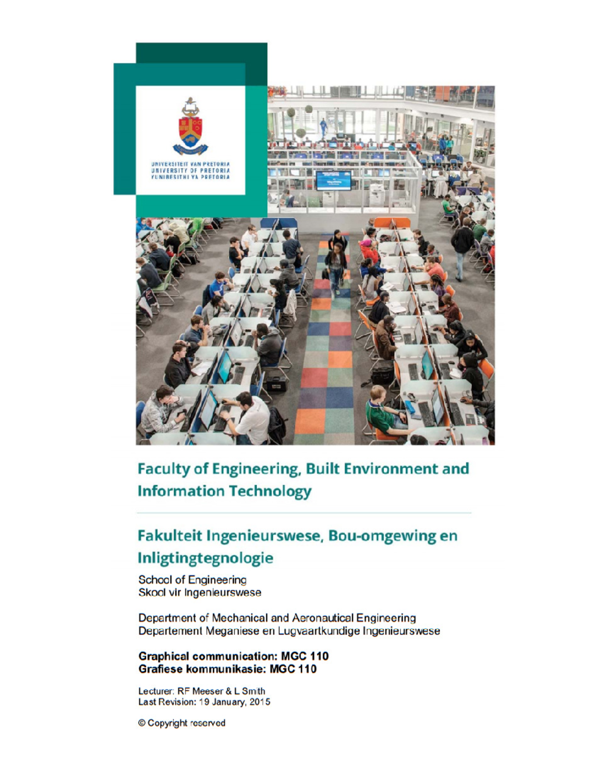 MGC110-2015-Study Guide - TABLE OF CONTENTS ORGANISATIONAL COMPONENT ...