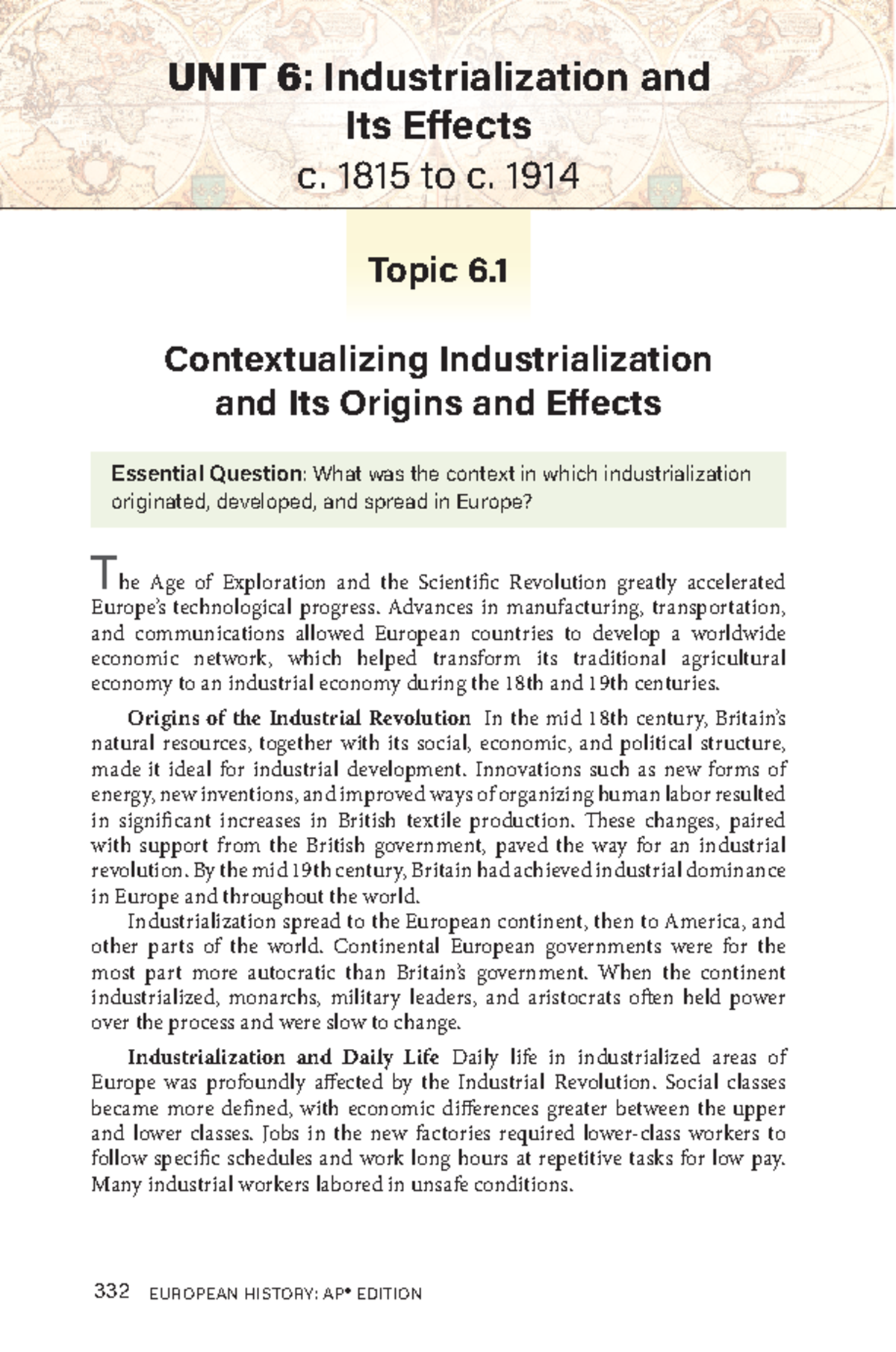Amsco Unit 6 - 332 EUROPEAN HISTORY: AP® EDITION UNIT 6 ...