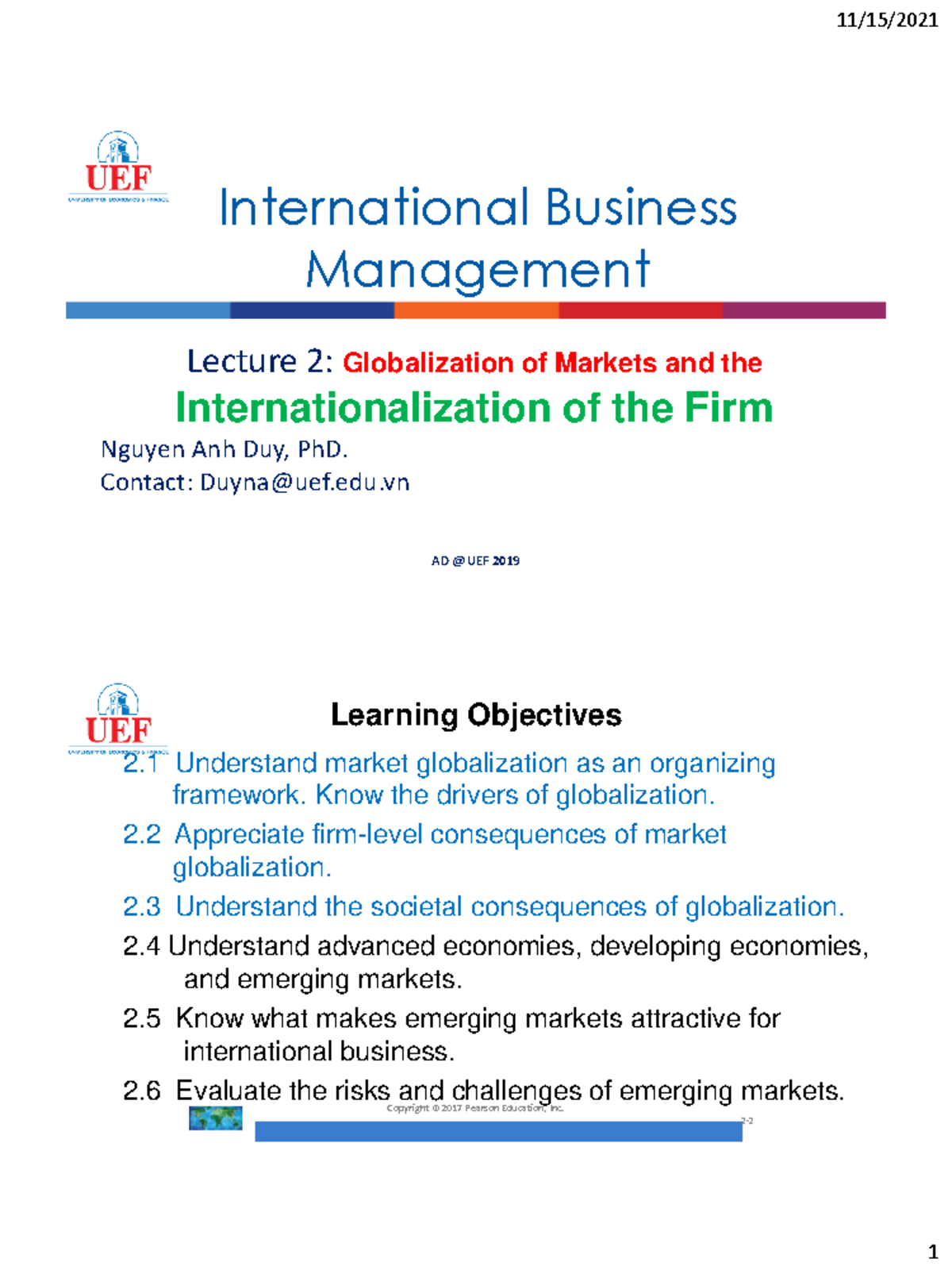 Int Business Management Course AD Day 2 Key force in IB - International ...