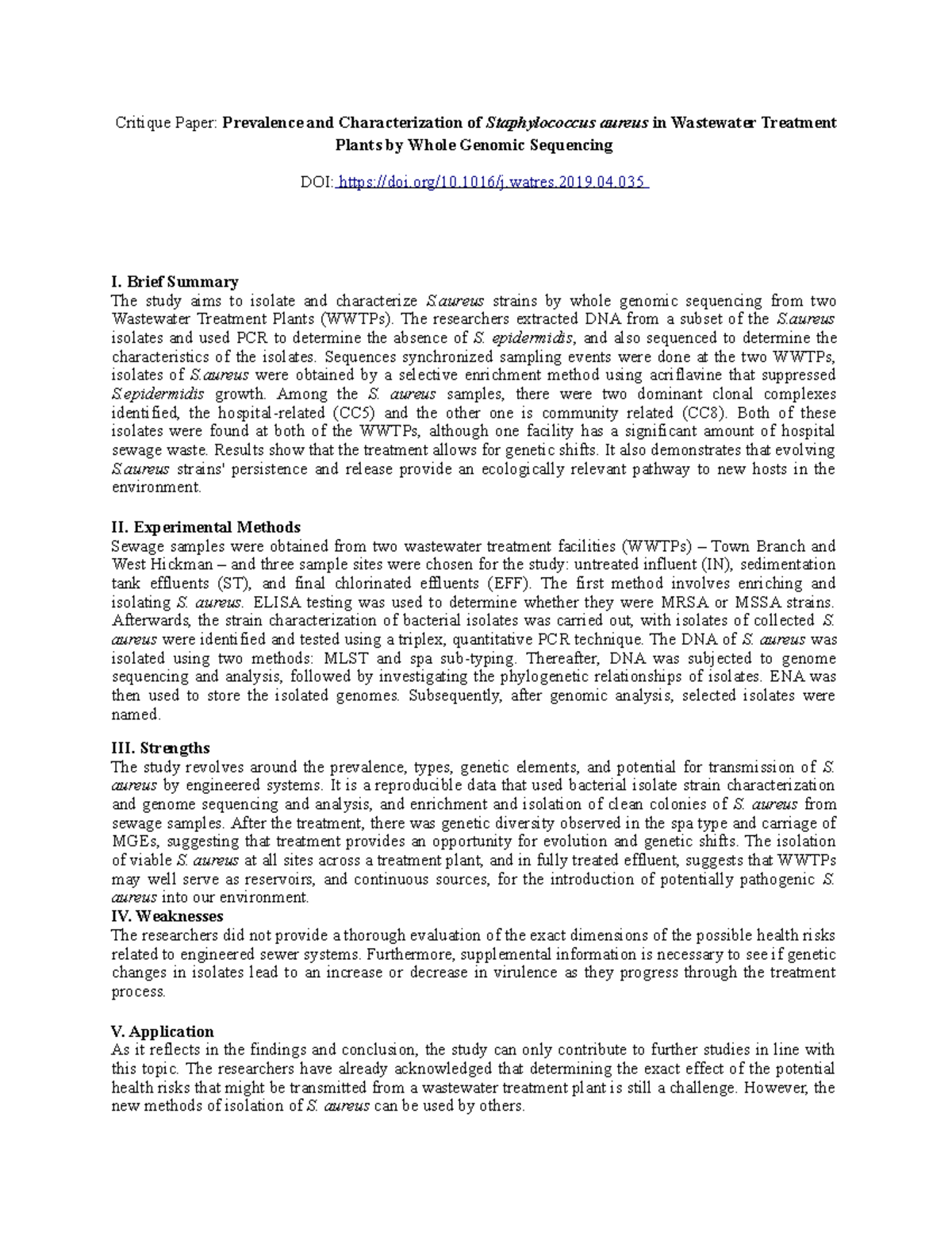 Journal paper discussion on Genome Sequencing - Critique Paper ...