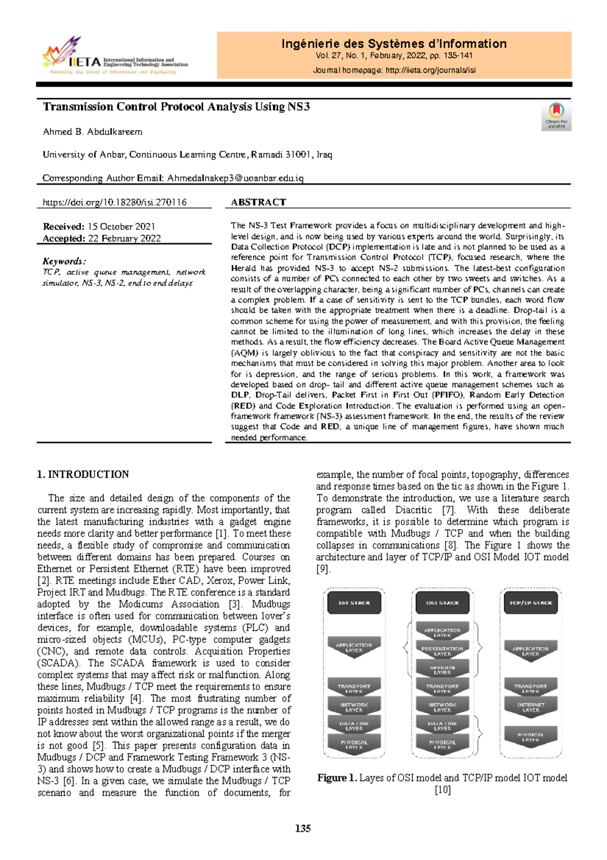 27 - TCP simulation in ns3 - Transmission Control Protocol Analysis Using NS Ahmed B ...