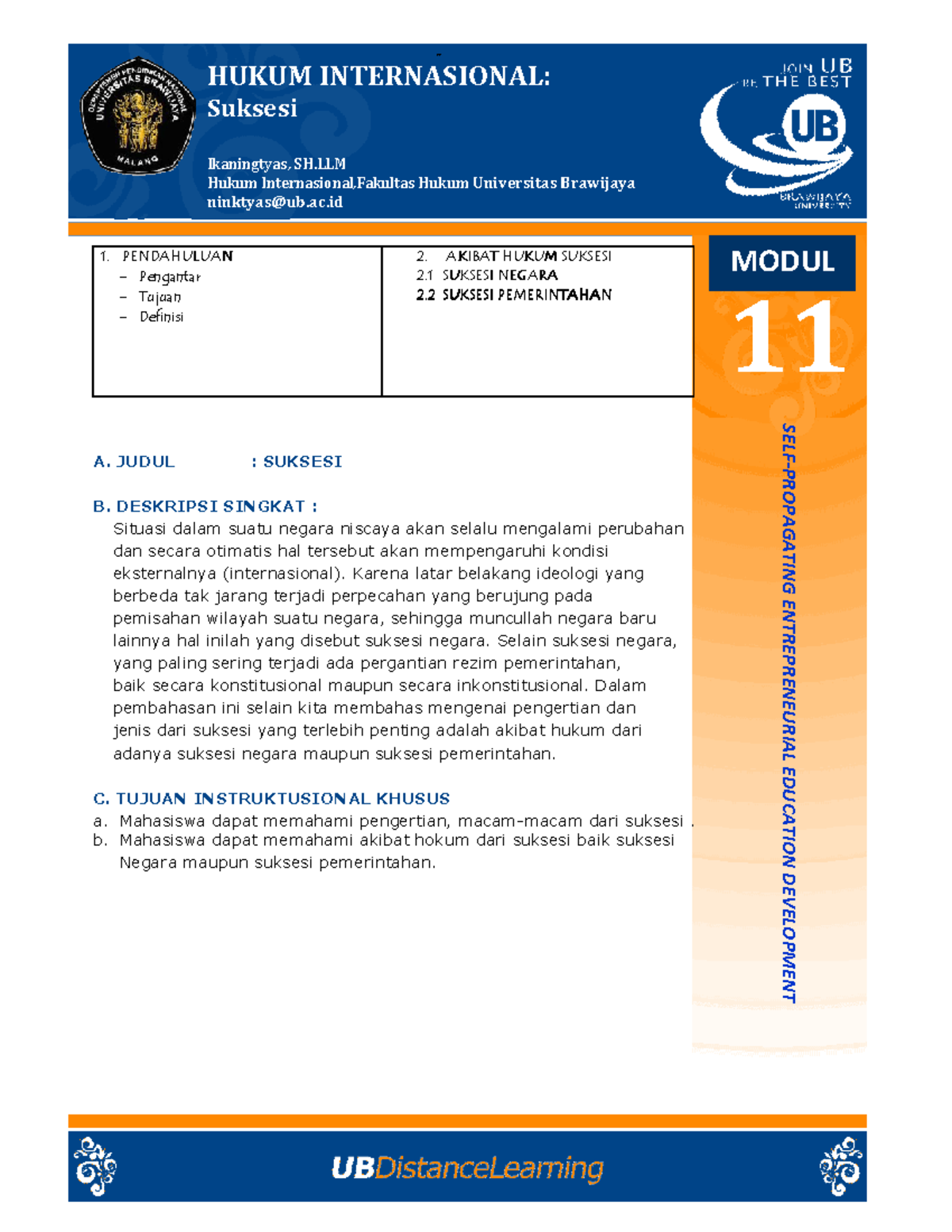Modul 11 Suksesi Negara Pp Hukum Internasional Suksesi Ikaningtyas